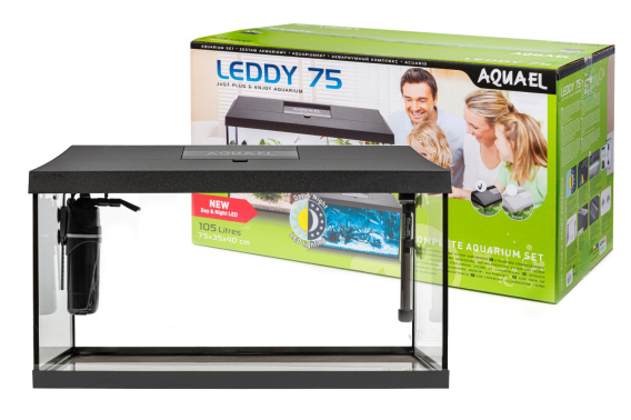 Aquael Leddy Plus 75 day&night akwarium 105l Czarne akwarium z ...